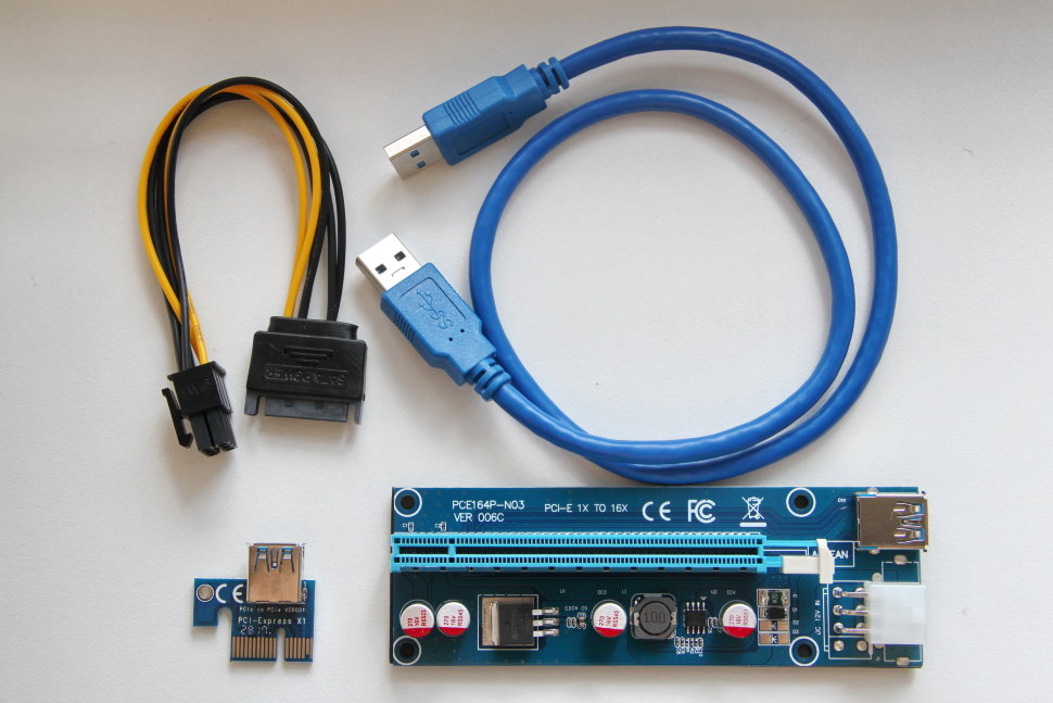 Купить USB pci райзер 6 пин 006c для видеокарт в Москве